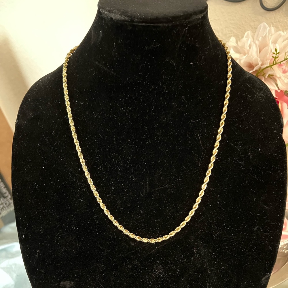 Gold Rope! Costume Jewelry 20” 90’s Fashion - Gem